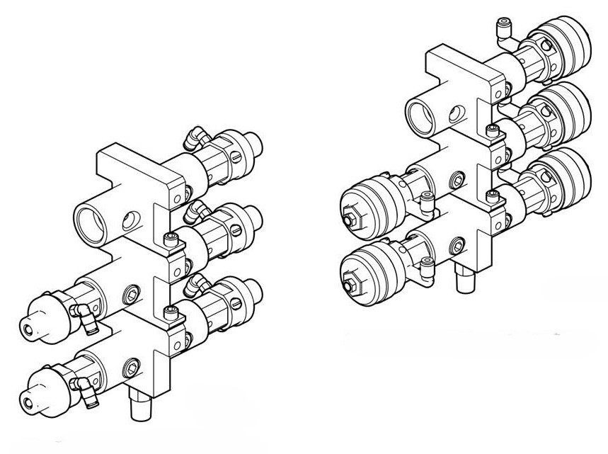 Color Change Valve and Manifold Assembly, 29 Valves | Spray Equipment ...
