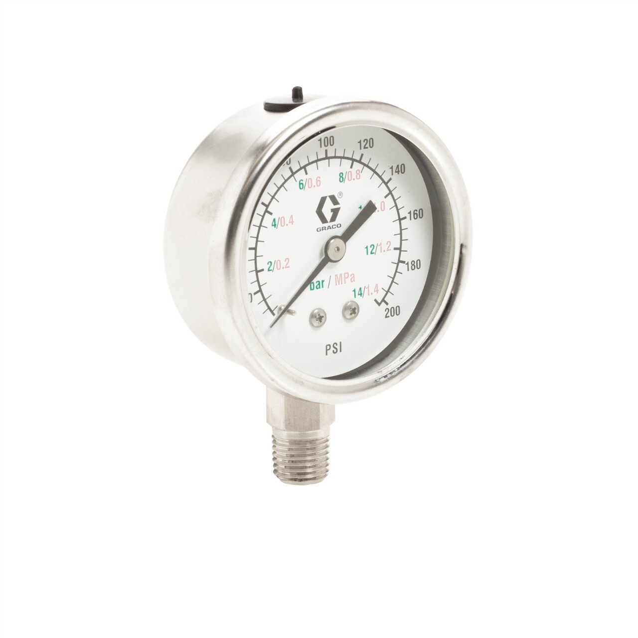 Stainless Steel Low Pressure Fluid Gauge, 0-300 PSI Pressure Range ...